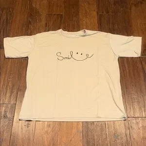 Tops | New Tan Colored Large Smile Top | Poshmark
